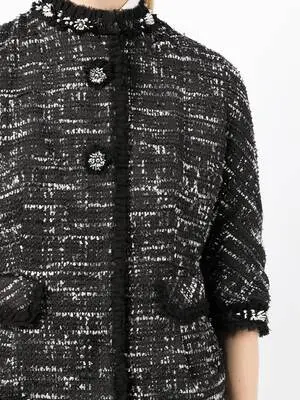 Shiatzy Chen Bead-embellished Tweed Jacket - Black