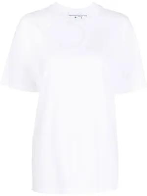Off-White Cut-out Cotton T-shirt - White