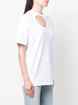 Off-White Cut-out Cotton T-shirt
