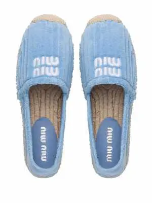Miu Miu Terry-cloth Logo-embroidered Espadrilles