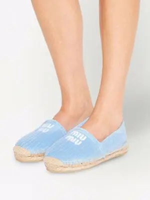 Miu Miu Terry-cloth Logo-embroidered Espadrilles