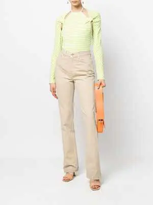 Jacquemus Check-print Bodysuit - Green