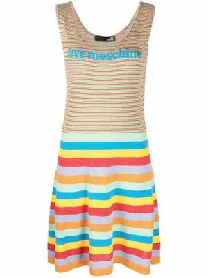 Moschino Multi-stripe Mini Dress - Yellow