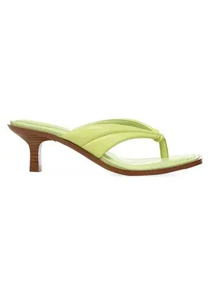 Sam Edelman Women's Daphney Leather Thong Sandals - Kiwi - Size 9.5 - Kiwi  - Kiwi