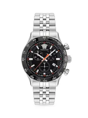 Versace Hellenyium Chrono 44mm Bracelet Watch - Grey