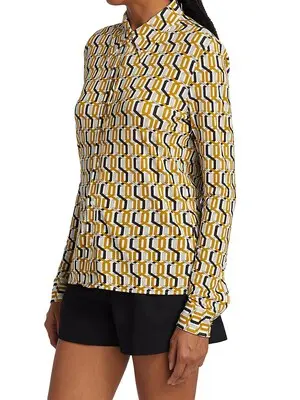 NILI LOTAN Celestine Abstract Print Shirt