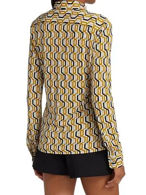 NILI LOTAN Celestine Abstract Print Shirt