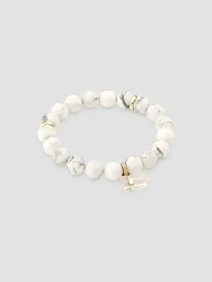 Jia Jia Uluwatu 14k Yellow Gold & Multi-gemstone Beaded Stretch Bracelet - Marble