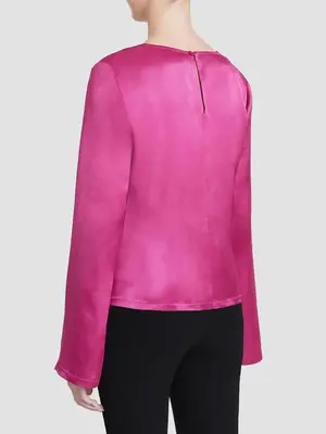 Santorelli Fabi Satin Ruched Top