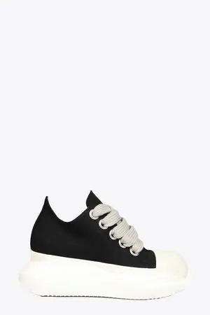 Rick Owens Abstract Low Black Denim Low Abstract Sneaker With Jumbo Laces