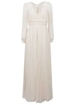 SELF-PORTRAIT Chiffon Pleated Maxi Dress