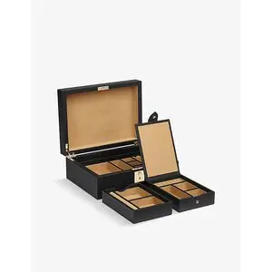 Smythson Panama Leather Lockable Jewellery Box With Travel Tray