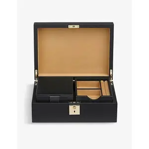 Smythson Panama Leather Lockable Jewellery Box With Travel Tray