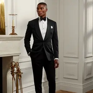 Ralph Lauren Gregory Handmade Barathea Shawl Tuxedo - Black