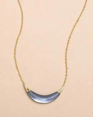 Alexis Bittar Capped Crescent Pendant Necklace
