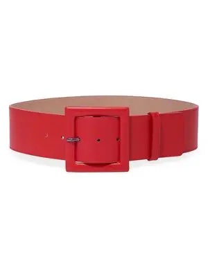 Carolina Herrera Icon Large Square Buckle Belt Poppy