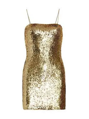Alice + Olivia Women's Nelle Sequined Cut-Out Minidress - Ocean Blue  - Gold
