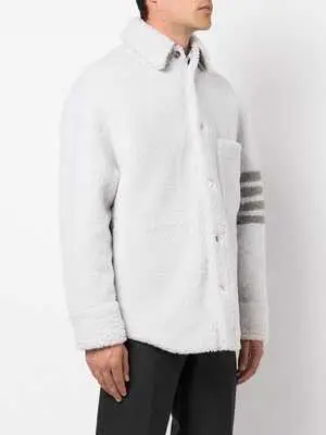 Thom Browne 4-bar Shearling Jacket - White