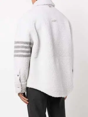 Thom Browne 4-bar Shearling Jacket - White