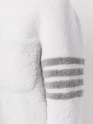 Thom Browne 4-bar Shearling Jacket - White