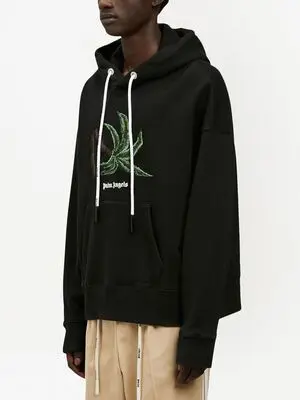 Palm Angels Broken Palm Printed Hoodie - Black