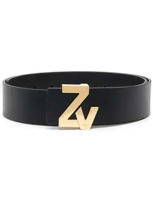 Zadig&Voltaire Logo-plaque Leather Belt - Black