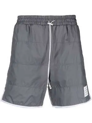 Thom Browne Ripstop Track Shorts - Silver