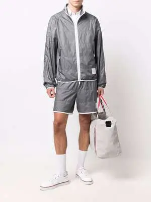 Thom Browne Ripstop Track Shorts - Silver