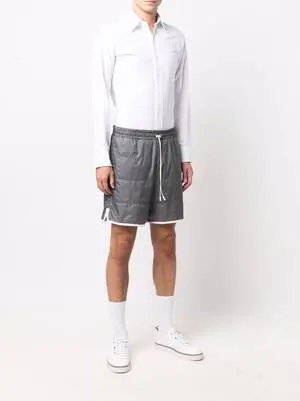 Thom Browne Ripstop Track Shorts - Silver