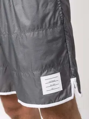 Thom Browne Ripstop Track Shorts - Silver