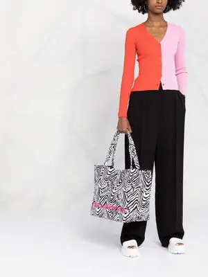 Karl Lagerfeld Zebra-print Logo Tote Bag