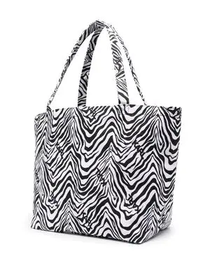 Karl Lagerfeld Zebra-print Logo Tote Bag