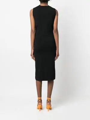 YVES SALOMON Wrapped V-neck Midi Dress