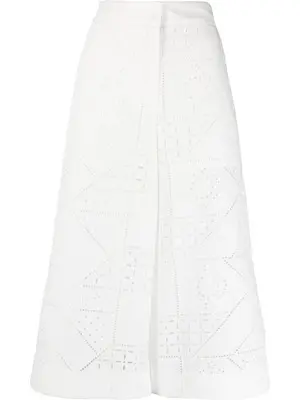 MSGM Embroidered Cotton-blend Culottes