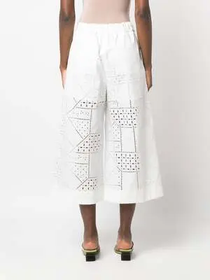 MSGM Embroidered Cotton-blend Culottes