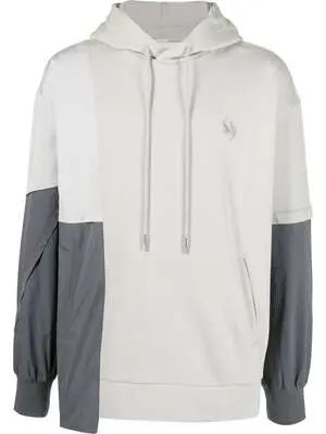 FENG CHEN WANG Logo-embroidered Panelled Hoodie