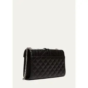 Saint Laurent Envelope Triquilt Small Shoulder Bag - Black