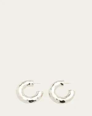 Ippolita Hammered Sterling Hoop Earrings - Silver