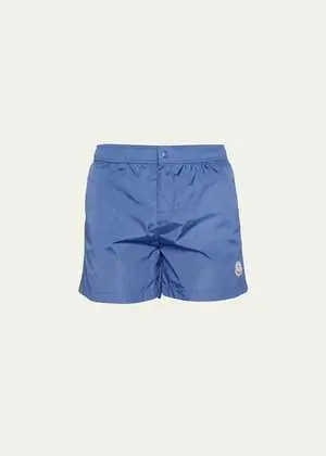Moncler Moncler Classic Side-Stripe Swim Shorts - Bright Blue