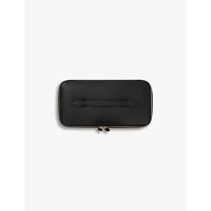 Smythson Panama Cross-grain Leather Jewellery Travel Case - Black