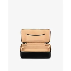 Smythson Panama Cross-grain Leather Jewellery Travel Case - Black
