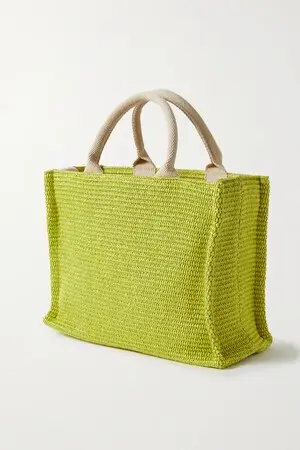 Marni Embroidered Raffia Tote - Green