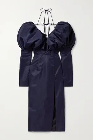 LAQUAN SMITH Faille Halterneck Midi Dress - Blue