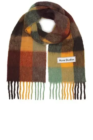 Acne Studios Acne Studios Heavy Scarf In Multi Chestnut Brown  Yellow  & Green