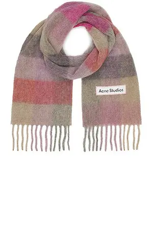 Acne Studios Acne Studios Heavy Scarf In Multi Fuchsia  Lilac  & Pink