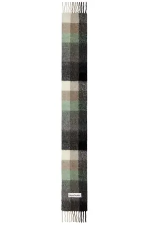 Acne Studios Heavy Scarf In Multi - Green  Grey & Black