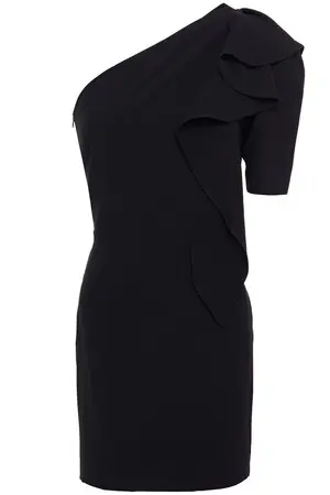 IRO PARIS One-Shoulder Ruffled Mini Dress - Black