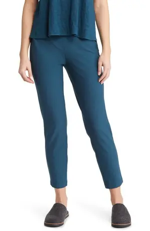 Eileen Fisher Slim Knit Ankle Pants Pacific