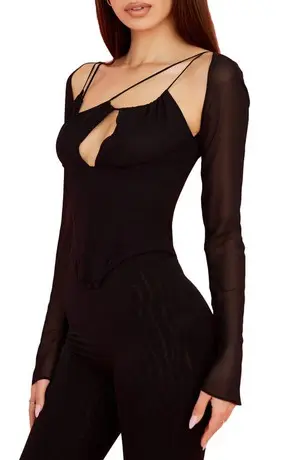 House Of Cb Florian Chiffon Corset Top