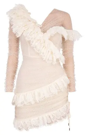 House Of Cb Sorrel Tulle Mini Dress - Ivory | Editorialist